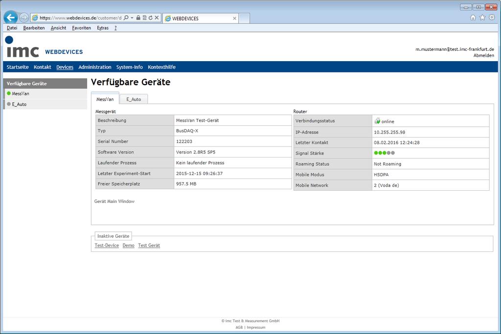 imc WEBDEVICES - internet measurement platform imc Test & Measurement GmbH